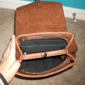 Tems | Bags | Final Price Brown Faux Leather Backpack | Poshmark